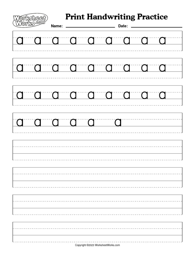 WorksheetWorks Print Handwriting Practice 1 | PDF WorksheetWorks Print Handwriting Practice 1 | PDF