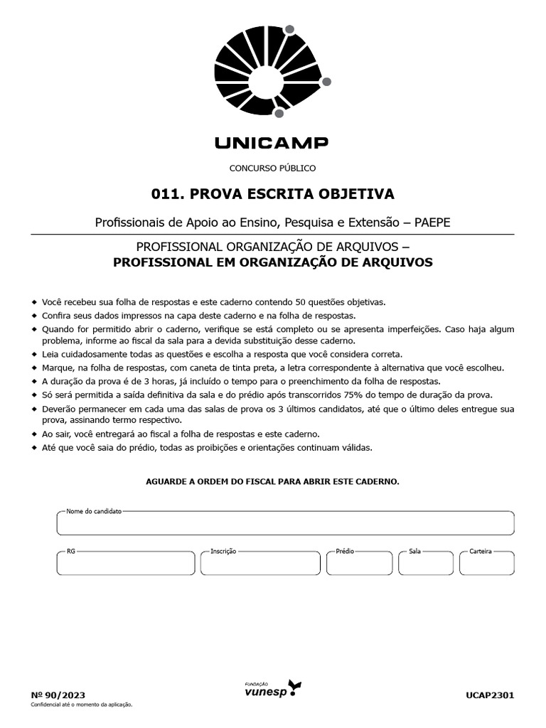 Prova Objetiva PAEPE: Organização de Arquivos | PDF | Herança cultural ...