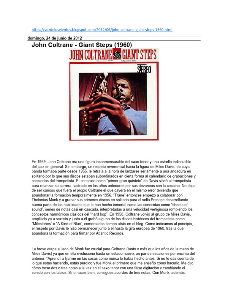 John Coltrane - Giant Steps (1960) | PDF | Música de la diáspora africana | Musica Popular