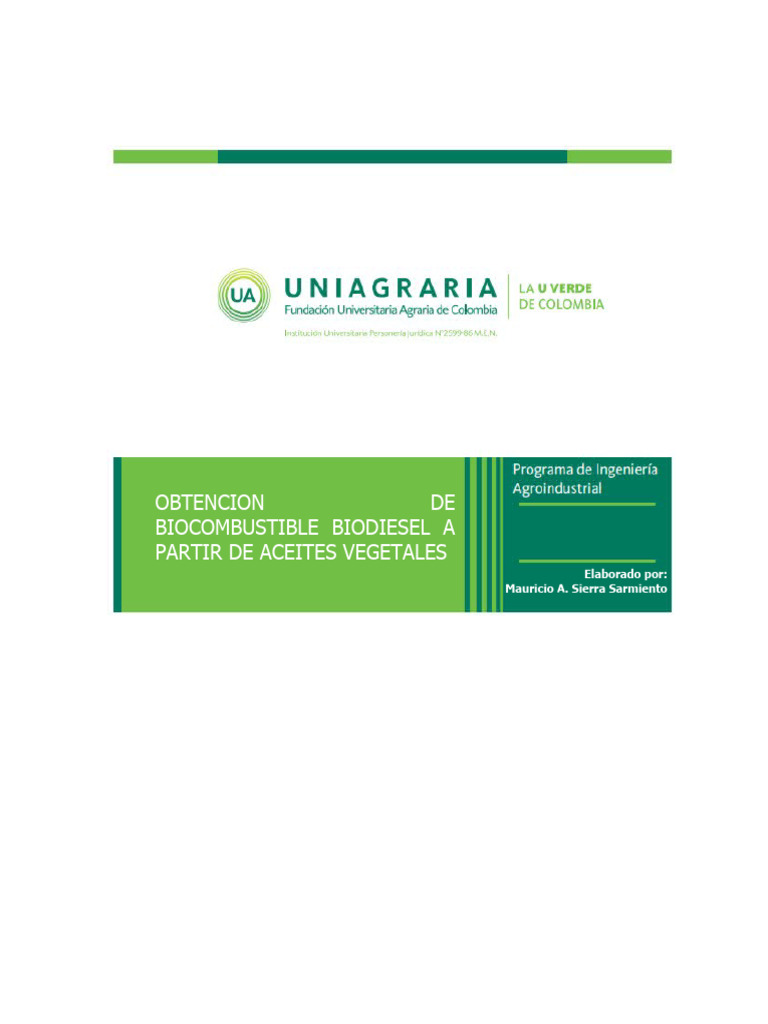 Biodiesel 01 Pdf Biodiésel Química