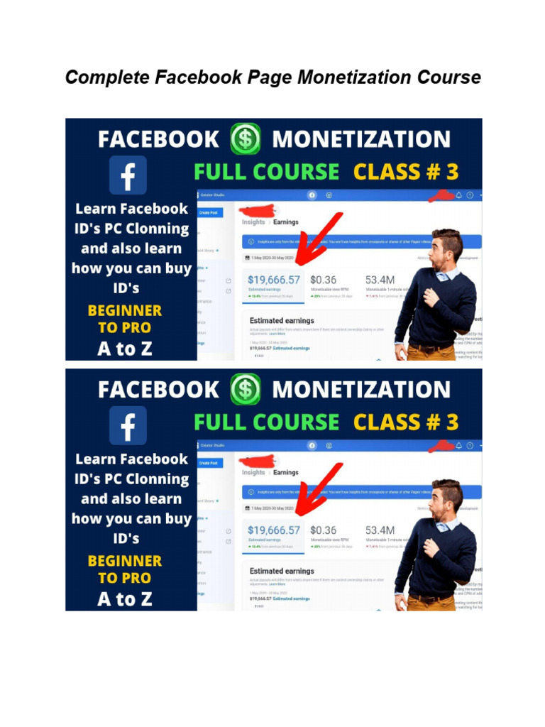 Complete Facebook Page Monetization Course | PDF