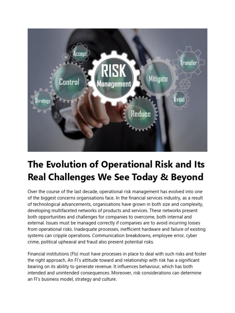 The Evolution of Operational Risk | PDF | Business