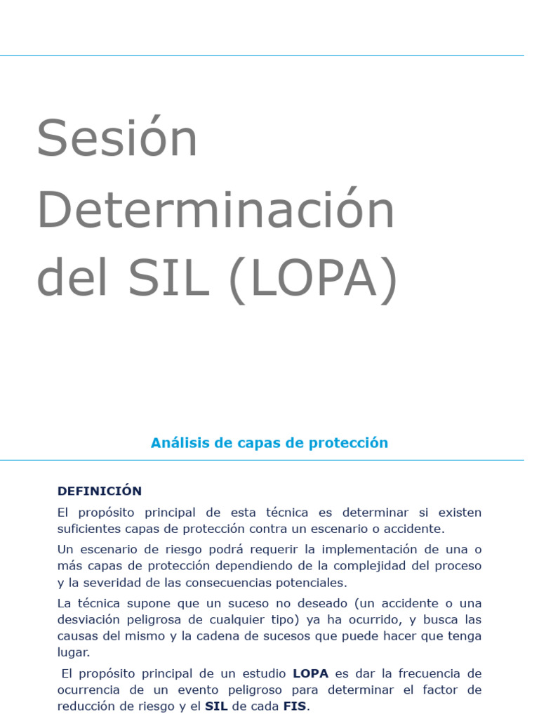 Determinación Del SIL - LOPA | PDF | Riesgo