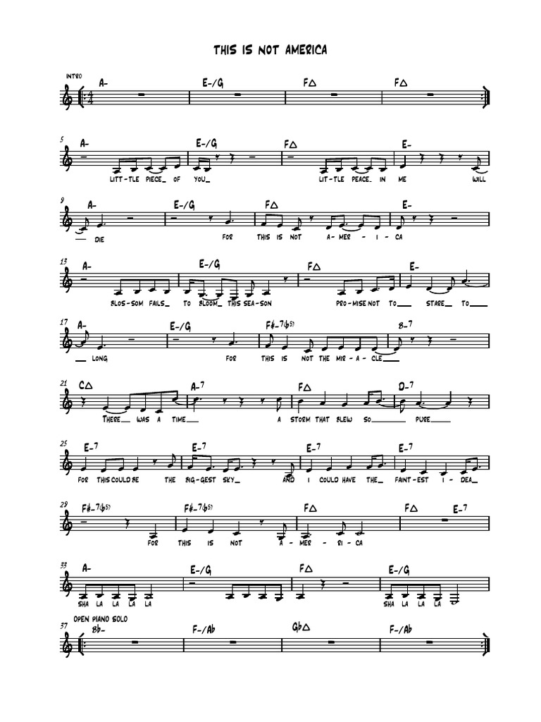 This Is Not America Sheet Music | PDF