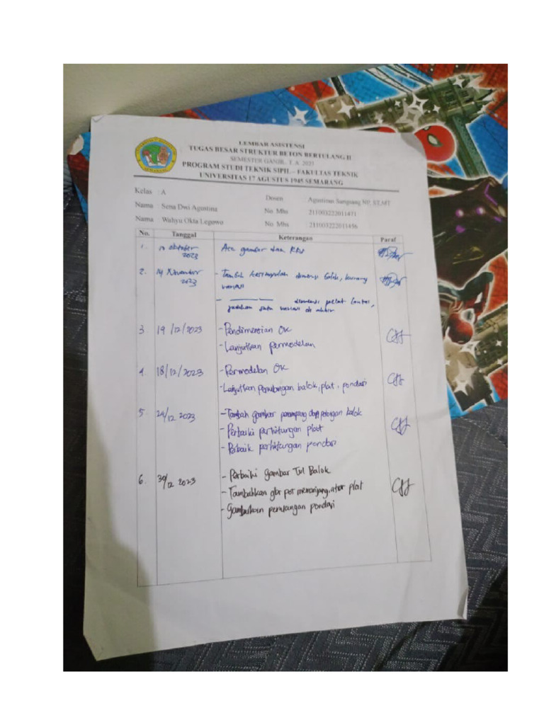 contoh tugas besar Beton 2 | PDF