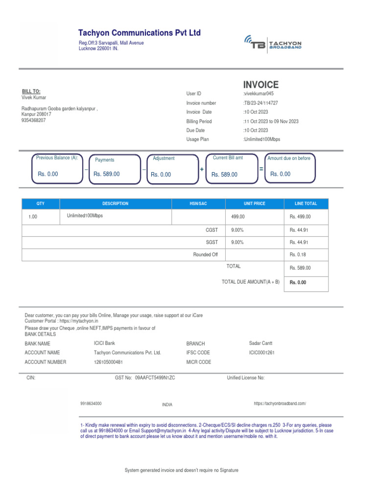 Internet invoice | PDF | Invoice | Service Industries
