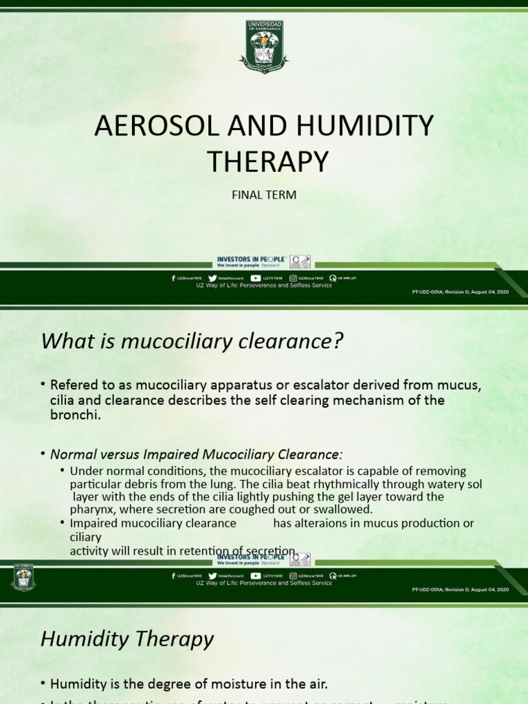 Aerosol and Humidity Therapy 2 | PDF | Humidity | Lung