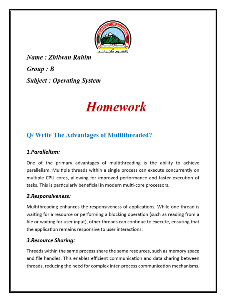 Os HW | PDF | Thread (Computing) | Process (Computing) Os HW | PDF | Thread (Computing) | Process (Computing)