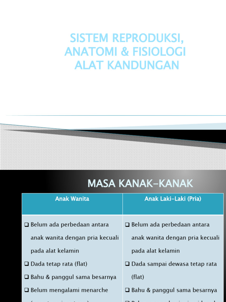 2 Sistem Reproduksi, Anatomi Dan Fisiologi Alat-Alat Kandungan | PDF