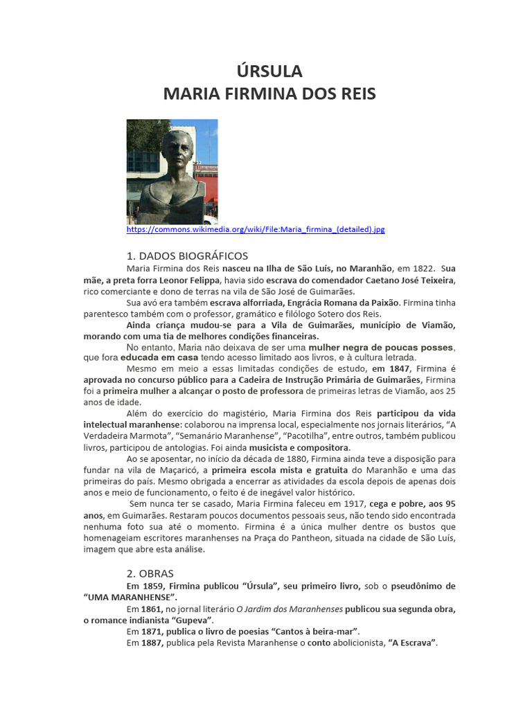 ÚRSULA - Maria Firmina Dos Reis | PDF | Clássicos