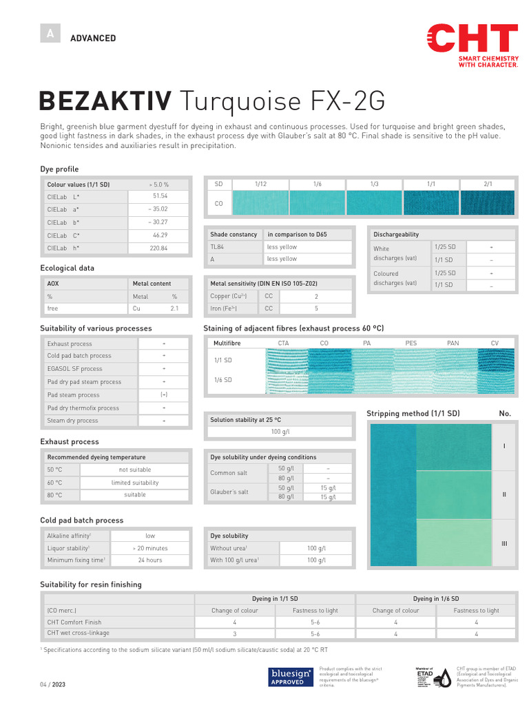 Bezaktiv Turquoise FX 2G | PDF | Dye | Bleach