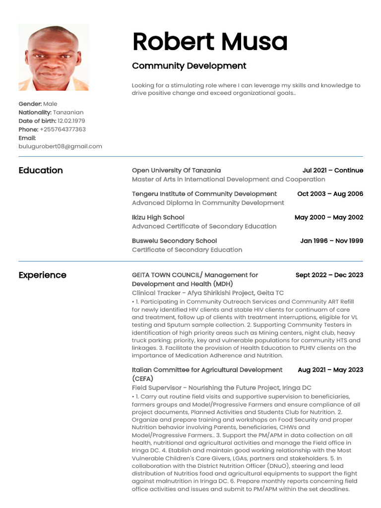 Robert - Resume - 6 | PDF | Social Science