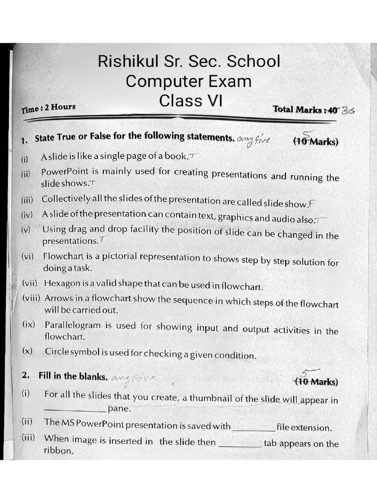 Computer Exam VI | PDF