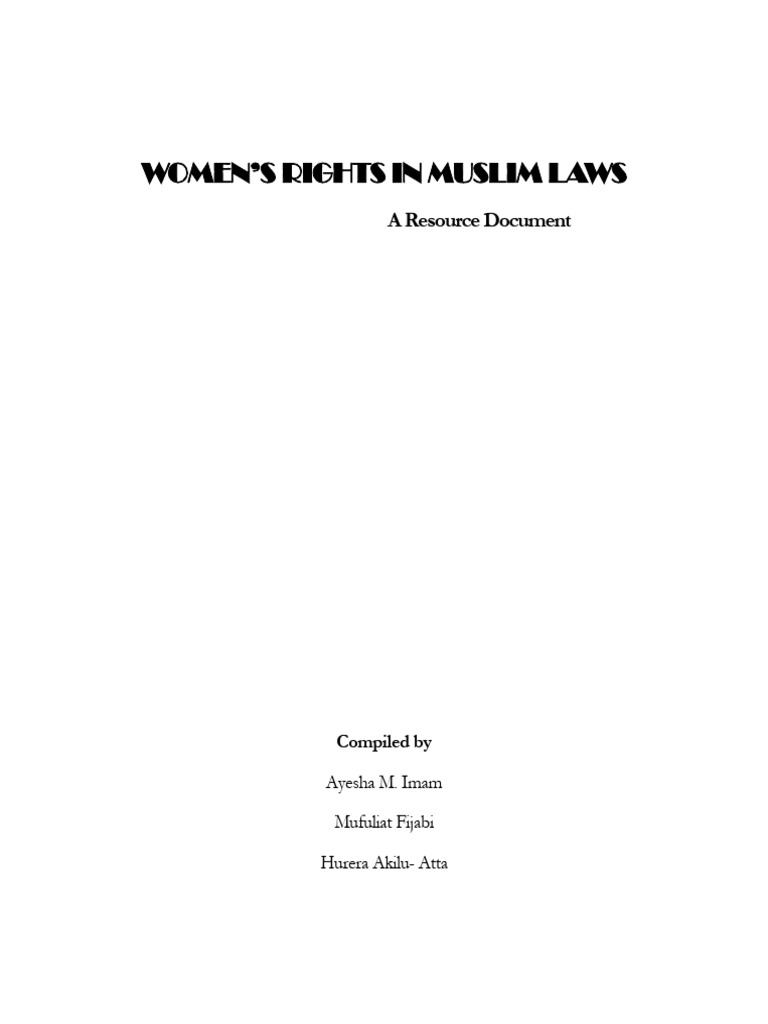 Womens Rights in Muslim Laws 2 | PDF | Sharia | Hadith