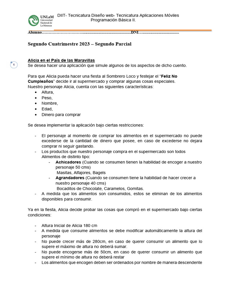 Segundo Pacial 2C2023 PB2 1 | PDF | Informática