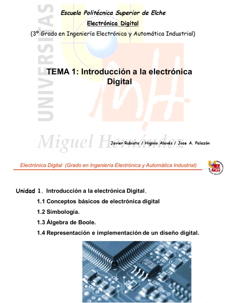 Tema 1 Introduccion 2020-2021 | PDF | Electrónica | Ciencias de la ...