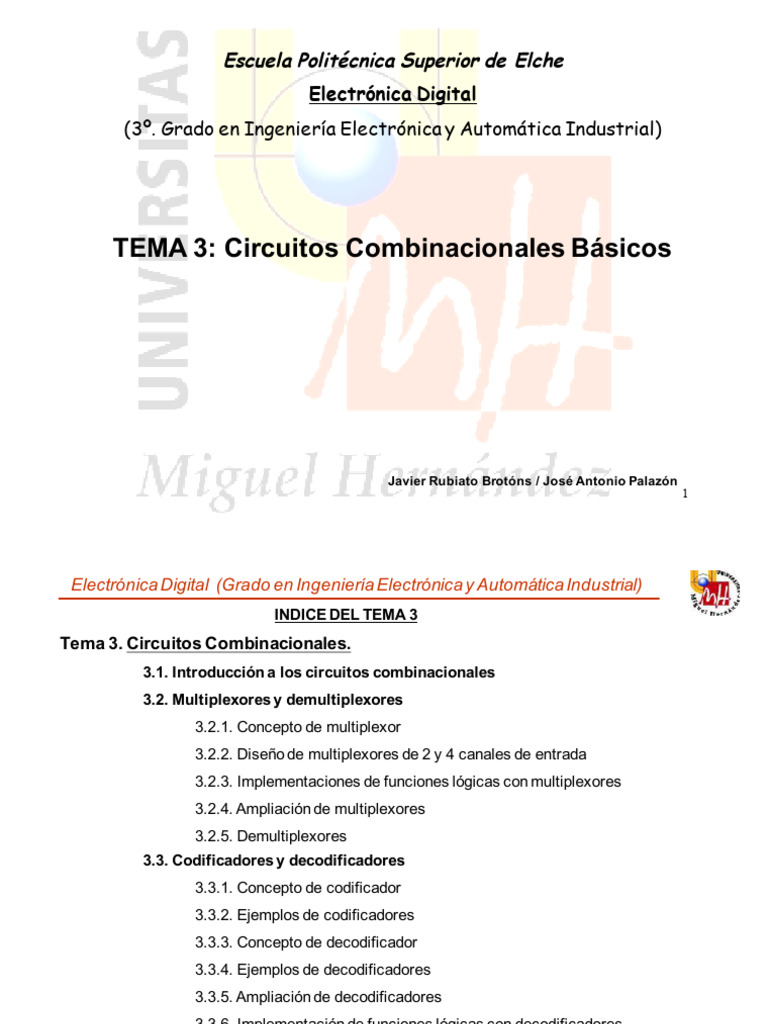 Tema 3 - Circuitos Combinacionales Basicos - 2020-2021 | PDF
