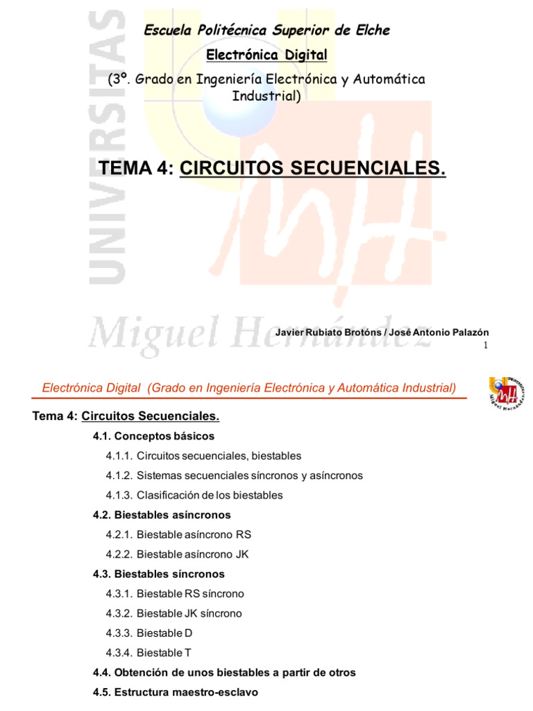 Circuitos Secuenciales y Biestables | PDF | Electrónica | Ingeniería Informática