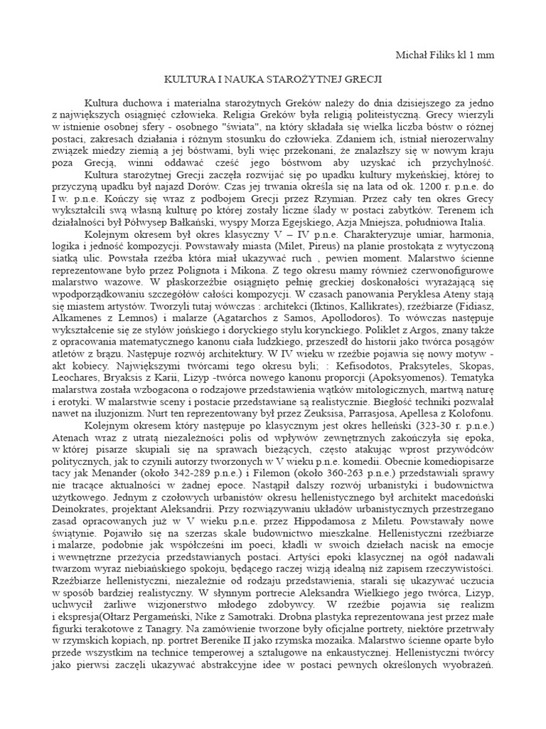 Kultura I Nauka Grecji | PDF