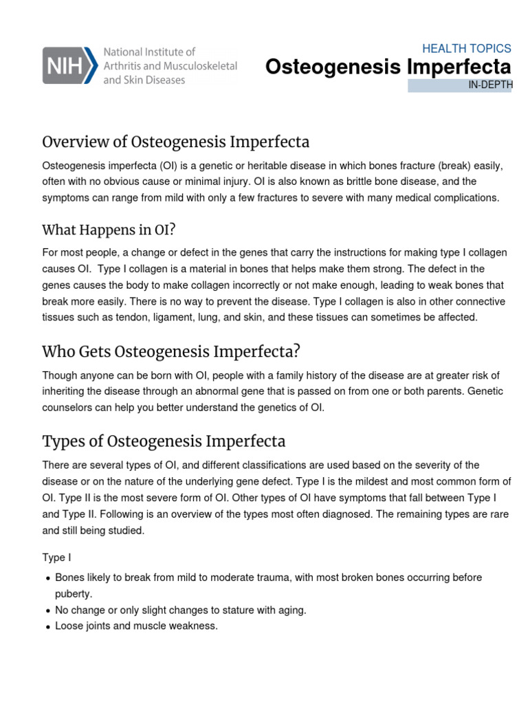 Osteogenesis Imperfecta en | PDF