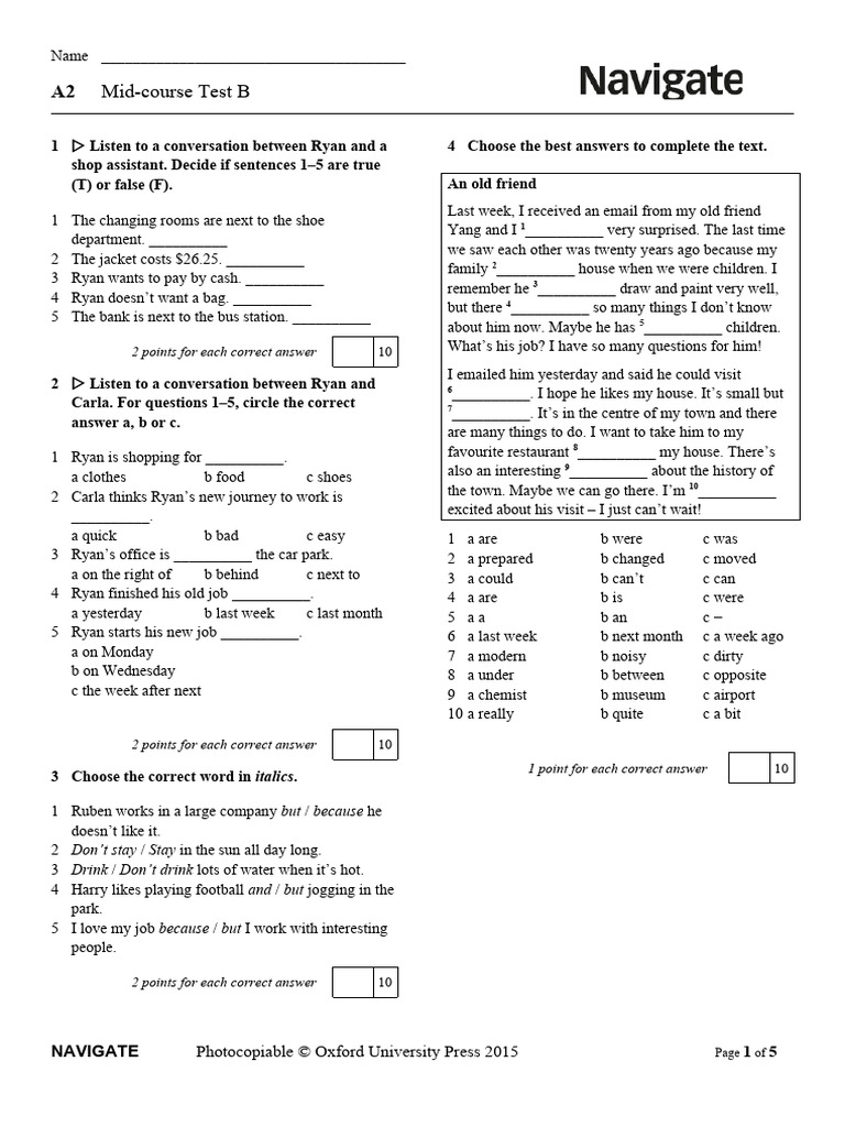 Mid-Course Elementary B | PDF | English Language | German Language