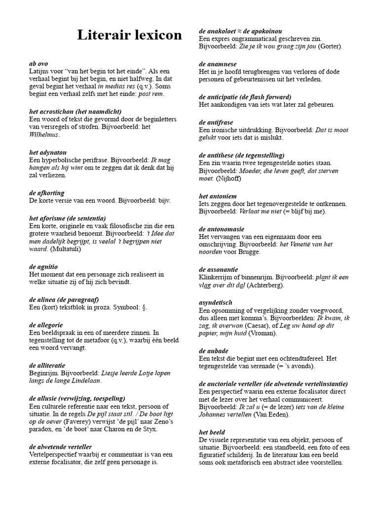 Literair Lexicon | PDF