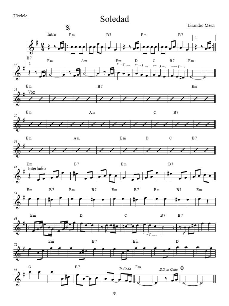 Soledad (Melodía y Acordes) | PDF