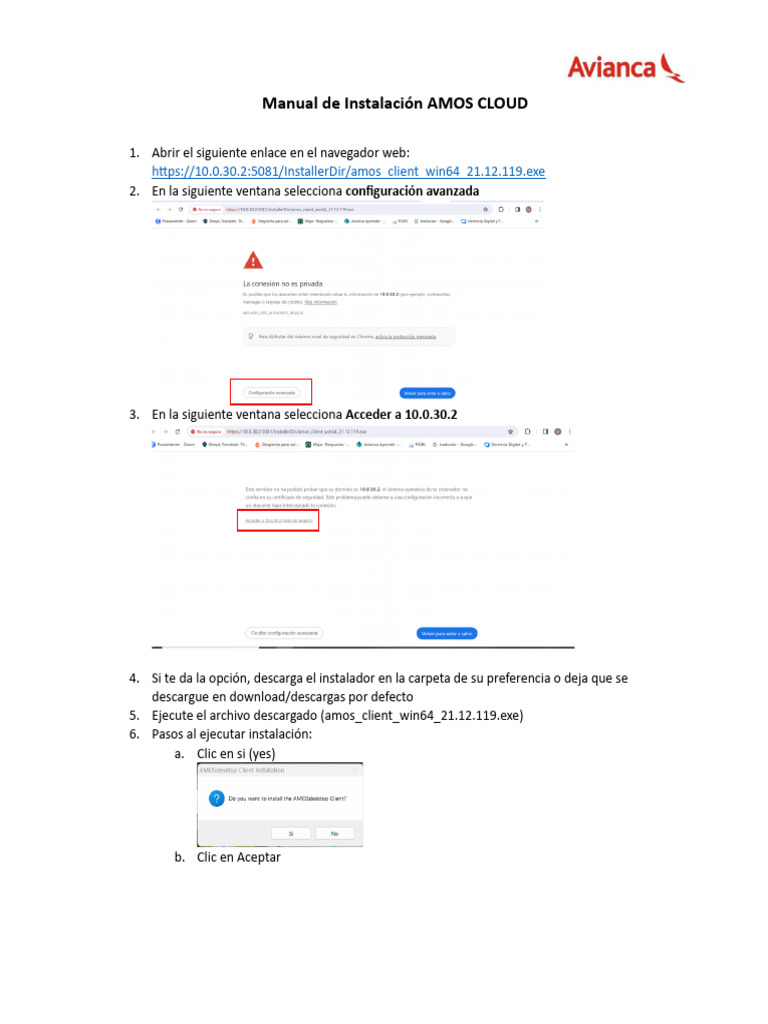 Instructivo Instalacion AMOS CLOUD | PDF | Informática