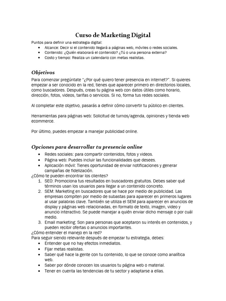 Curso de Marketing Digital | PDF | Posicionamiento en buscadores ... Curso de Marketing Digital | PDF | Posicionamiento en buscadores ...