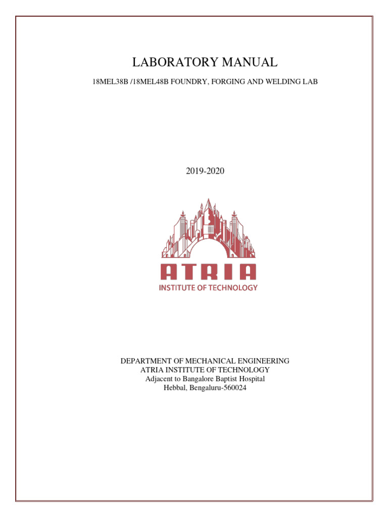 Foundry, Forging & Welding Lab Manual | PDF | Foundry | Strength Of Materials