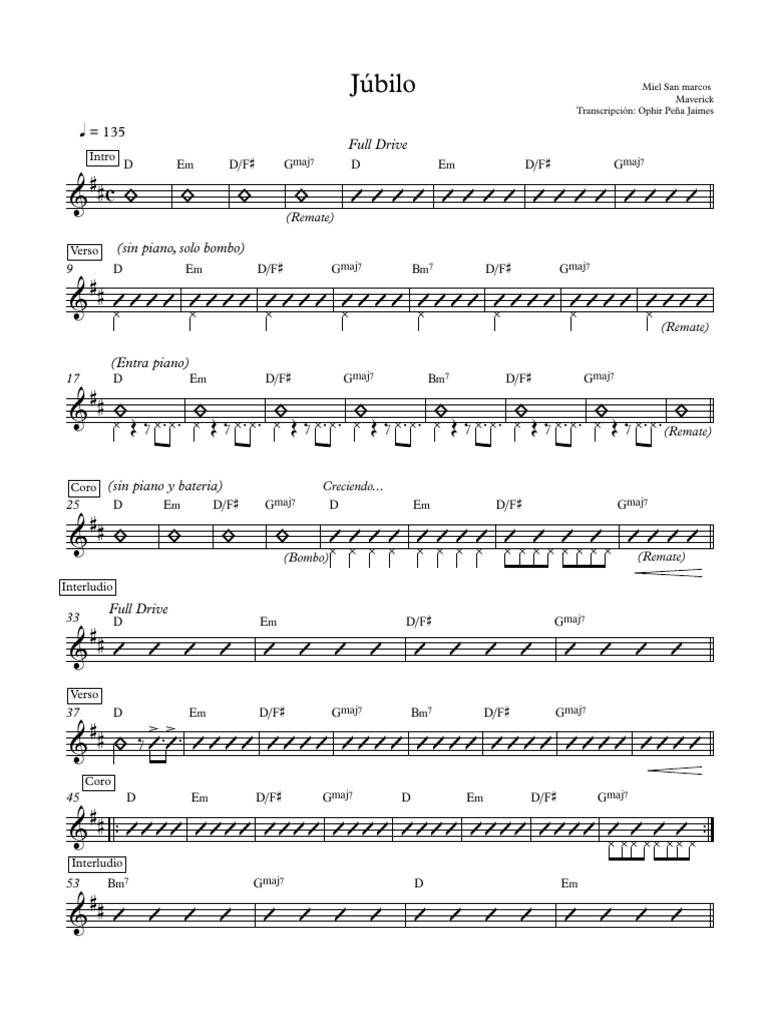 Júbilo - MSM - Chart | PDF