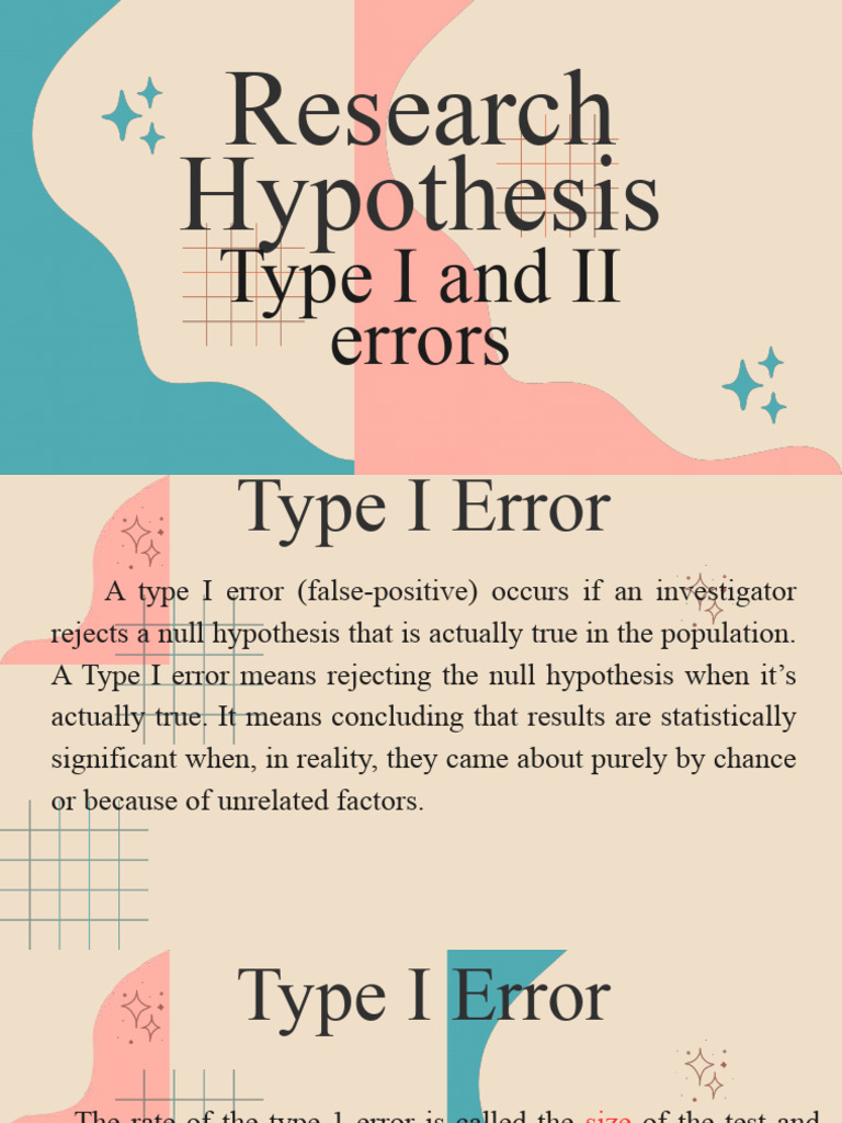 Research Hypothesis Type I and Type II Errors de La Cruz | PDF | Type I ... Research Hypothesis Type I and Type II Errors de La Cruz | PDF | Type I ...