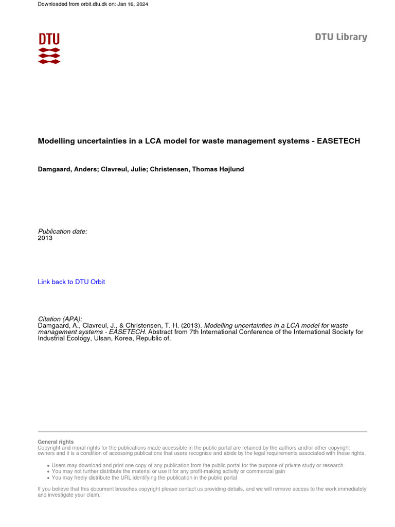 Prod11382106199256.Modelling Uncertainties in A LCA Model For Waste ...