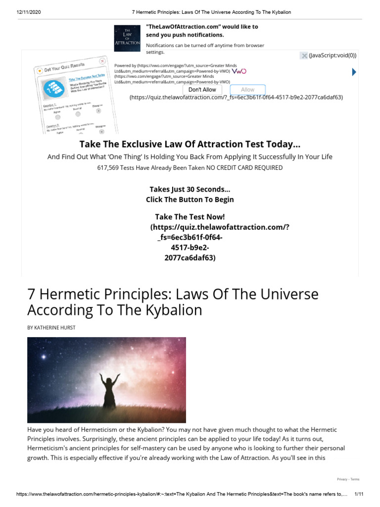 7 Hermetic Principles - Laws of The Universe According To The Kybalion ...