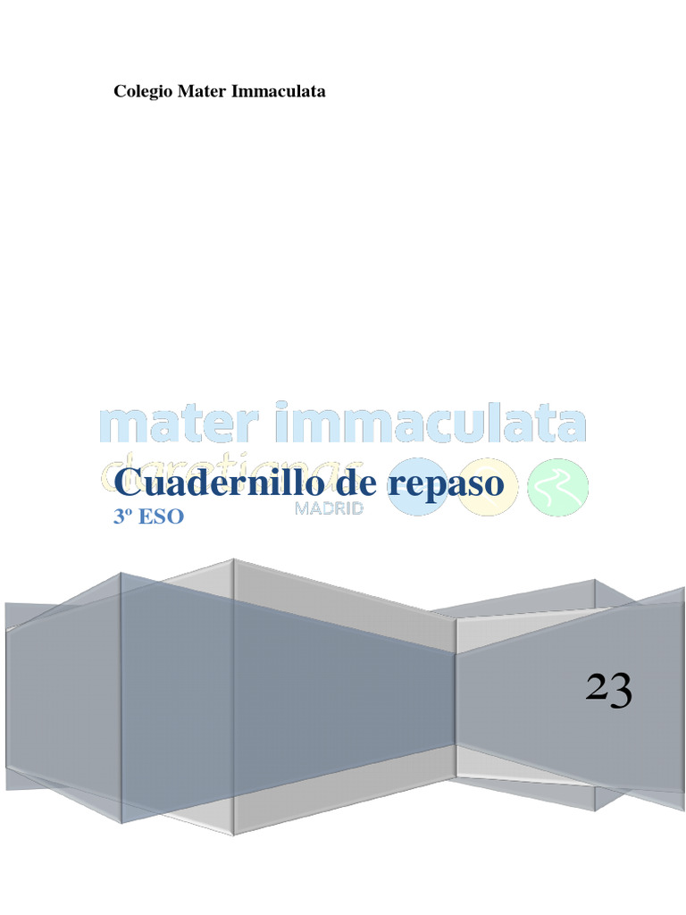Matematicas 3º ESO Cuadernillo de Repaso Evaluación Ordinaria | PDF | Análisis matemático ...