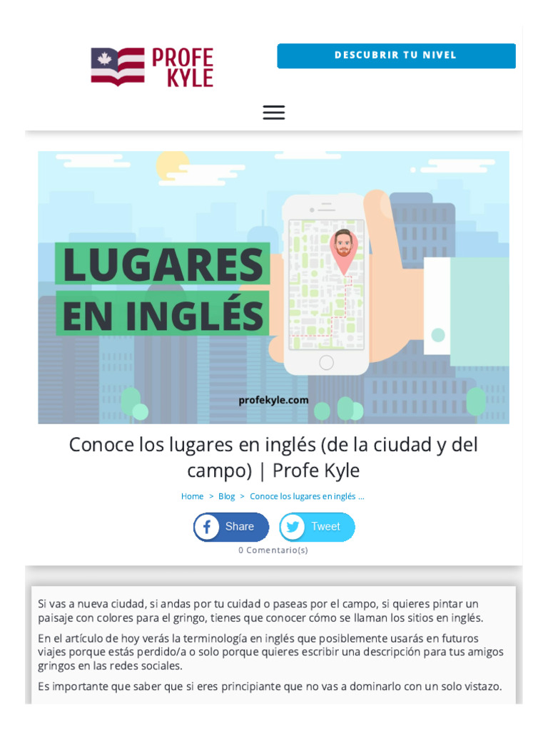 Conoce Los Lugares en Inglés (De La Ciudad y Del Campo) - Profe Kyle - Profe Kyle | PDF