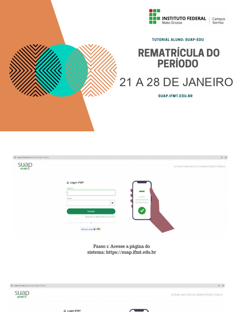 Tutorial Rematrícula Suap-Edu | PDF
