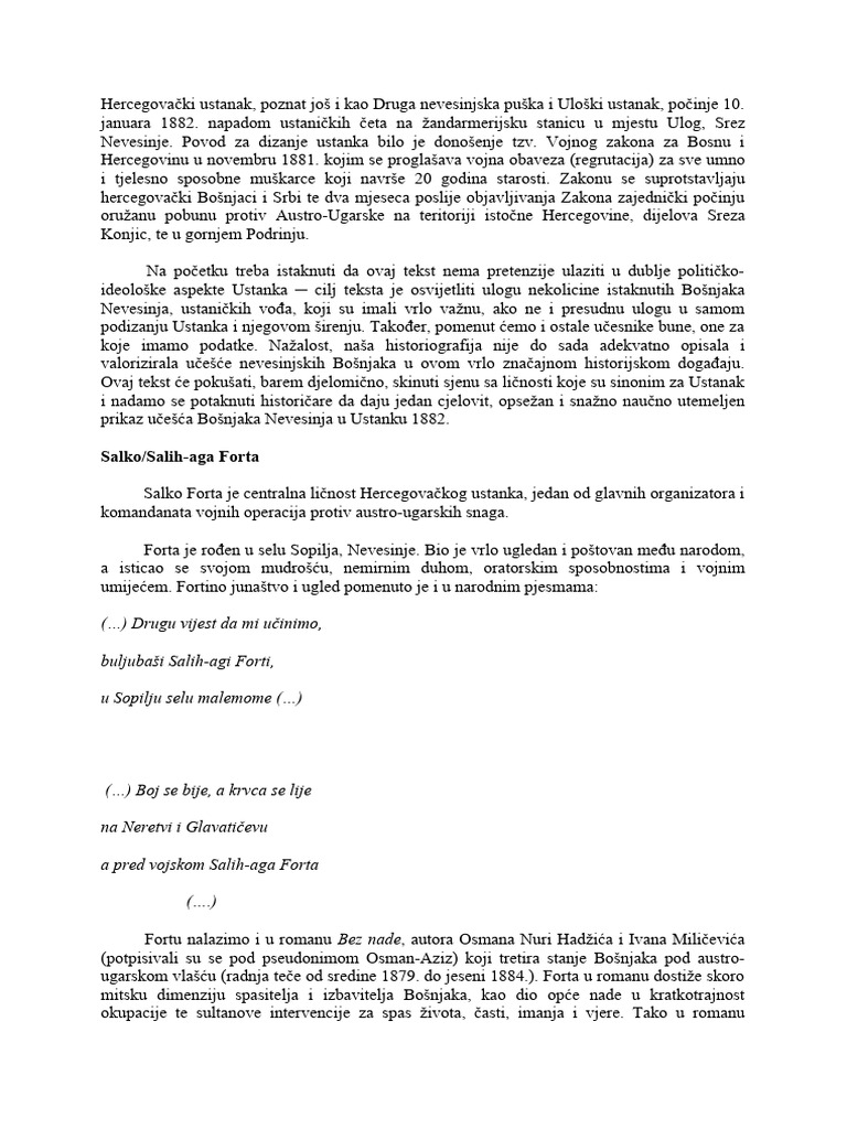 Hercegovački Ustanak 1882 | PDF