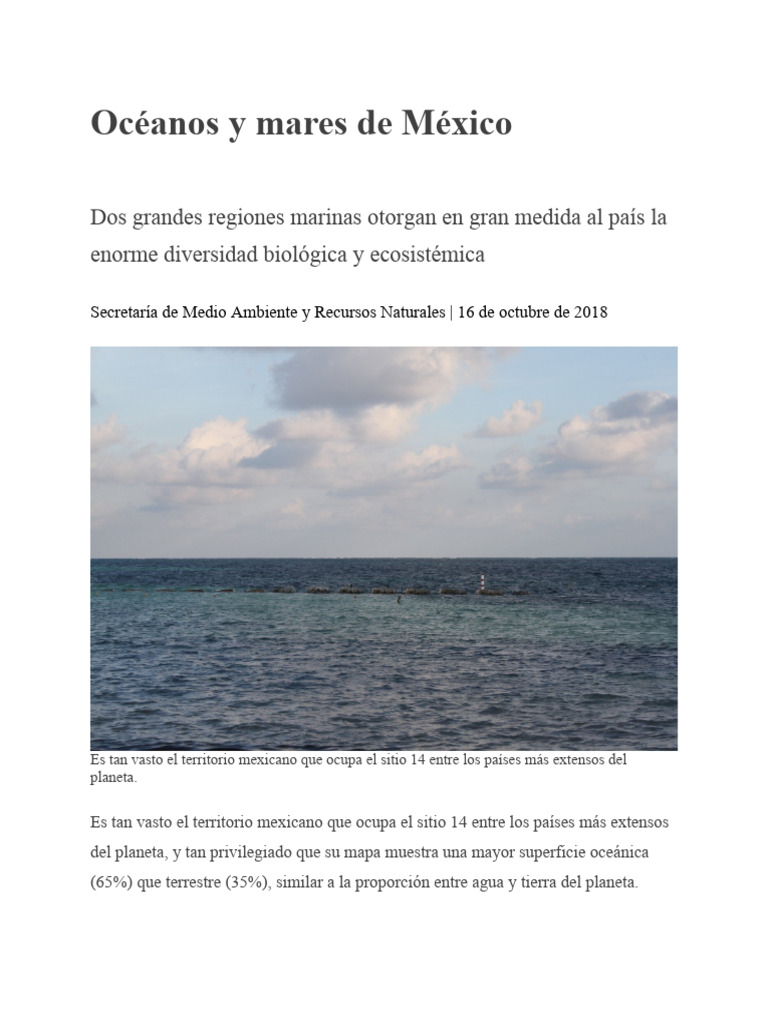 Regiones Marinas de México | PDF