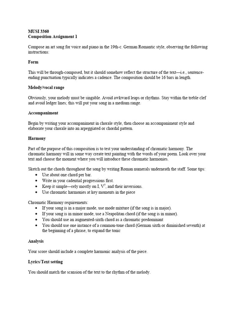 Composition Assignment 1 | PDF | Chord (Music) | Pitch (Music)
