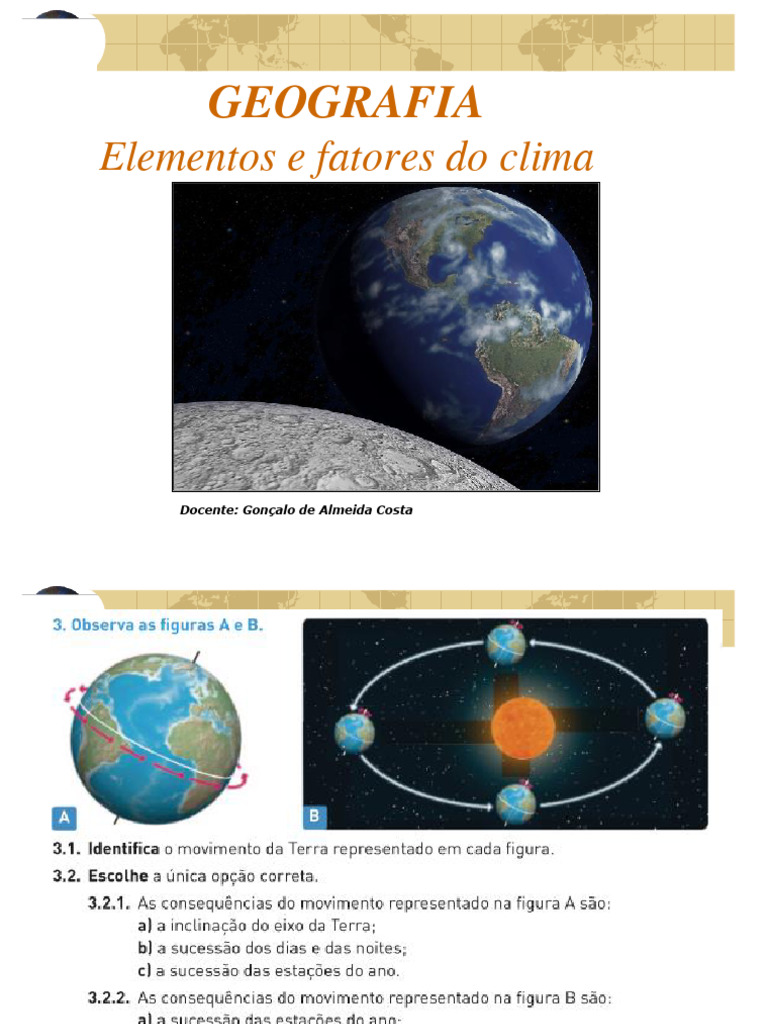 Elementos e Fatores Do Clima - Resumo | PDF | Terra | Clima