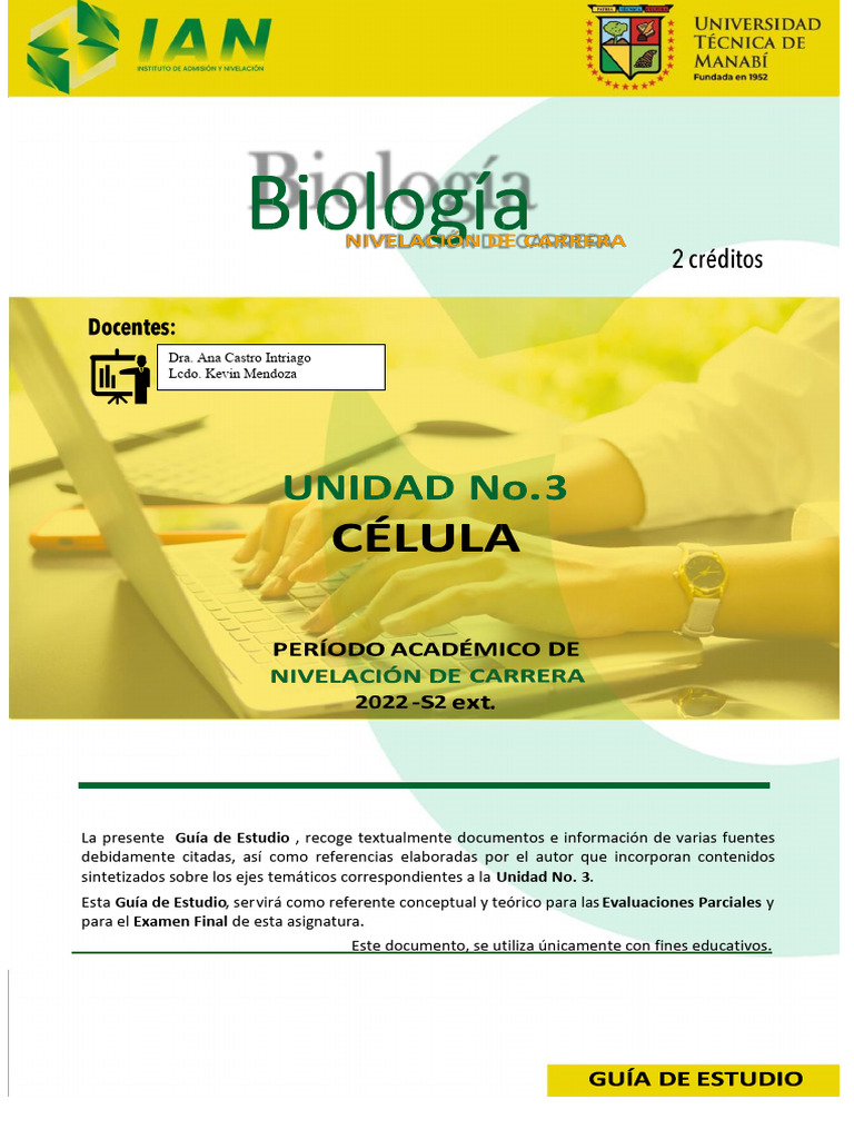 Guia de Estudio - Unidad 3 - Biologia - IAN UTM | Descargar gratis PDF | Biología Celular ...