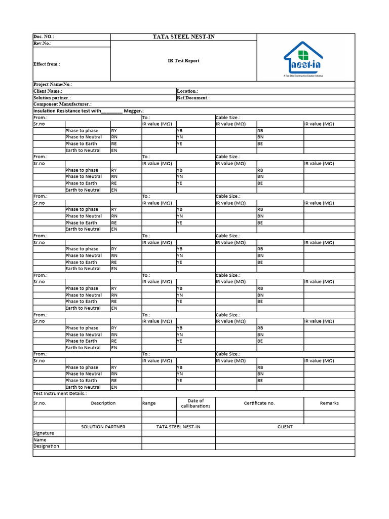 IR Test Report | Download Free PDF | Electrical Engineering | Electricity