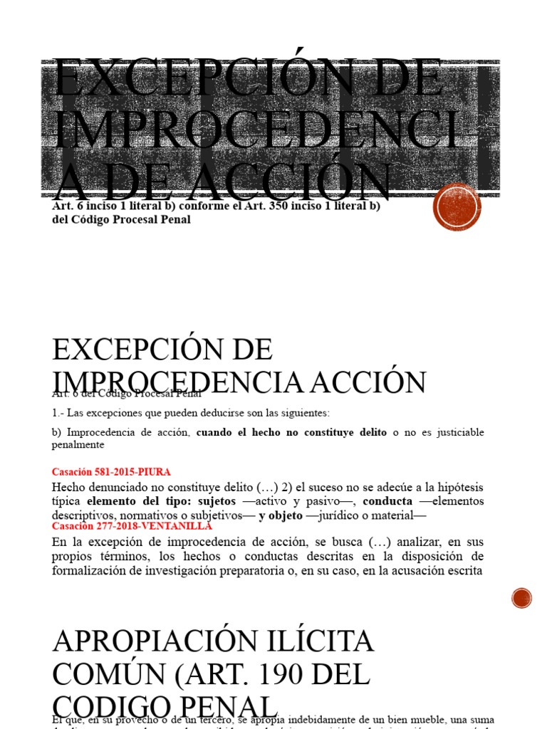 Excepción de Improcedencia de Acción | PDF | Derecho penal | Crímenes