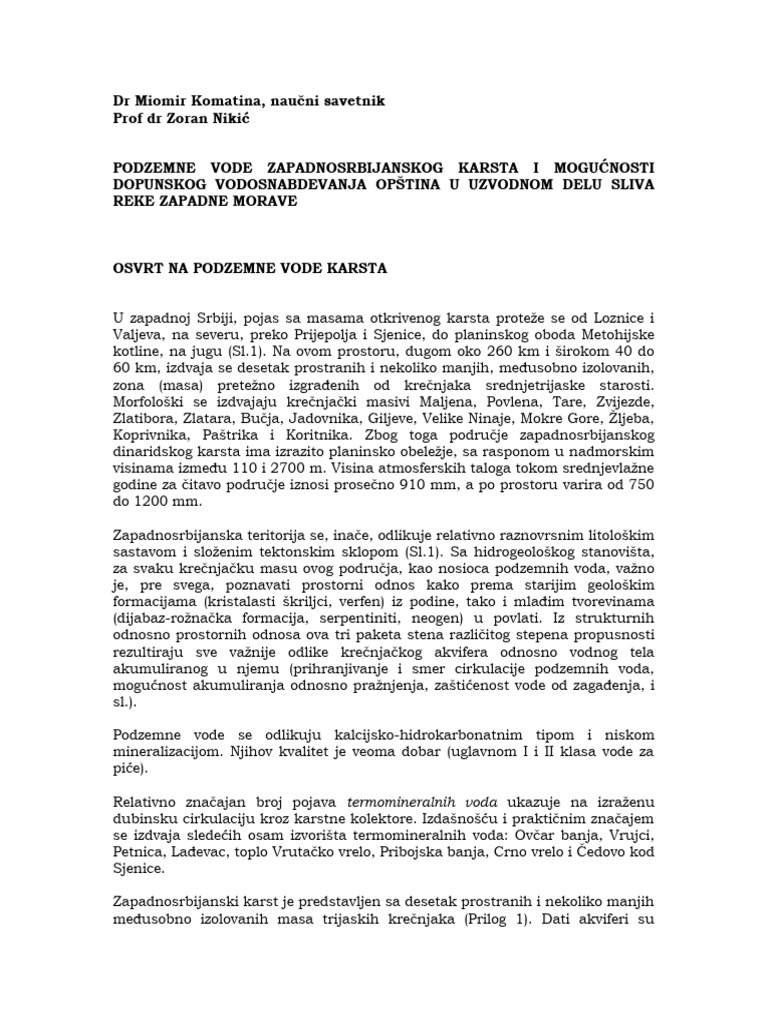 podzemne-vode-zapadnosrbijanskog-karsta | PDF