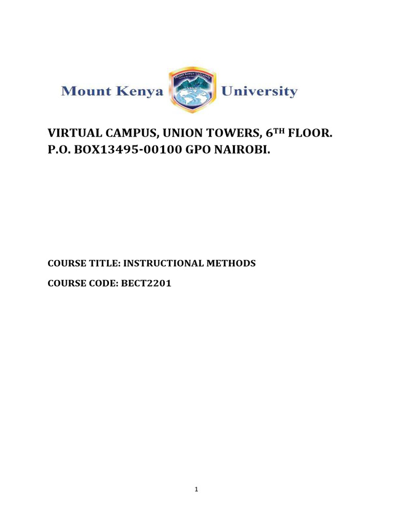 Instructional Methods Course Overview | PDF | Curriculum | Motivational