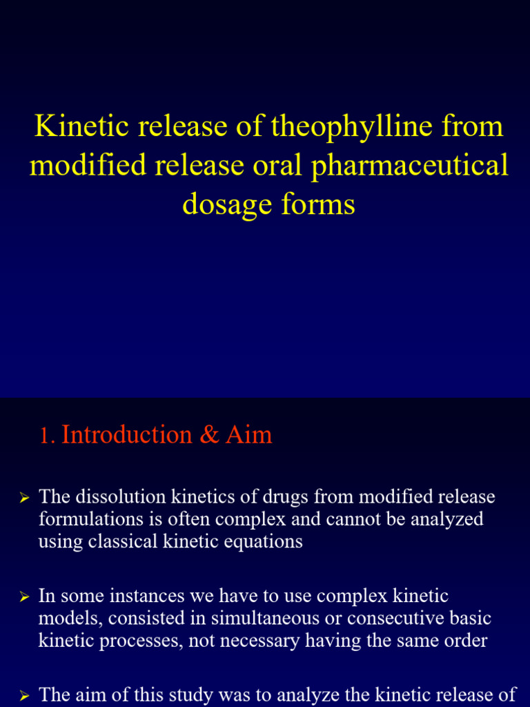 2-3 Kinetic Release of Theophylline From Modified Release Oral ...