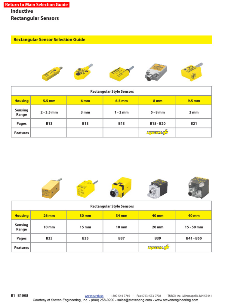 46 - Sensors Inductive Rectangular | PDF | Switch | Transistor
