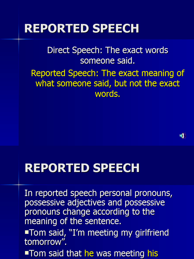Reported Speech | PDF | Semantic Units | Linguistic Morphology