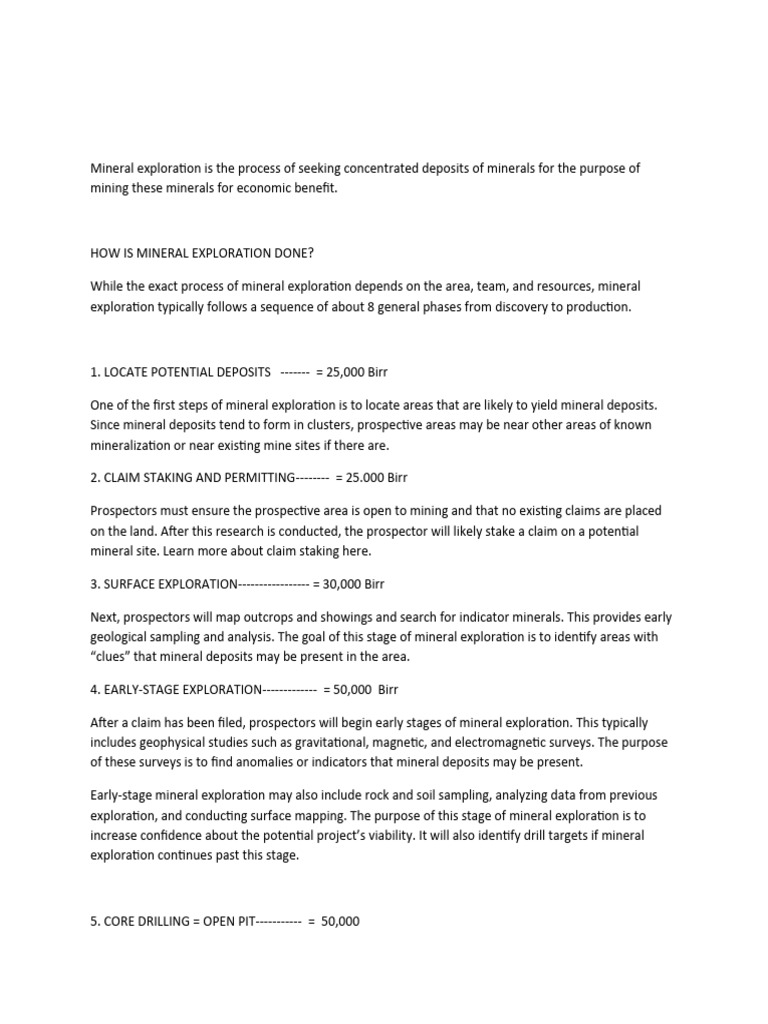 Mineral Exploration Process Explained | PDF | Exploration | Prospecting